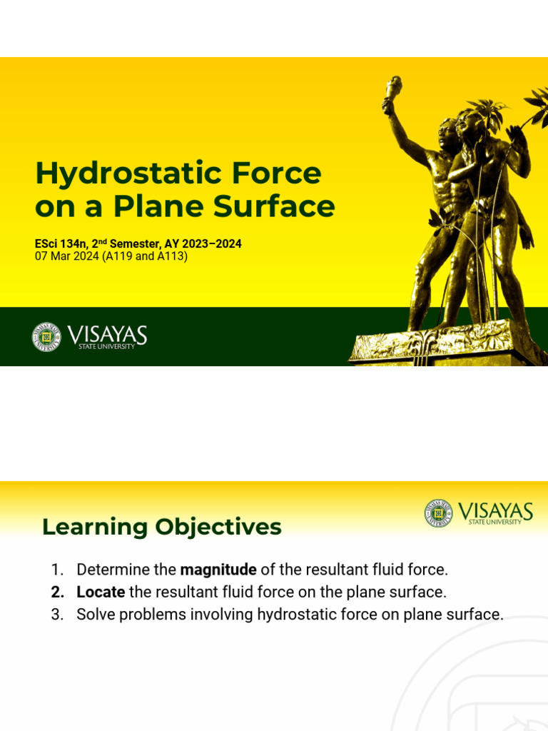 ESci 134 - Presentation2.2 - 07 Mar 2024 - Hydrostatic Force On A Plane ...