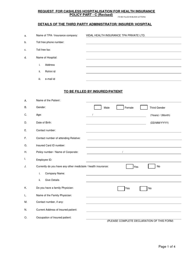 Pre Auth New | PDF | Insurance | Hospital