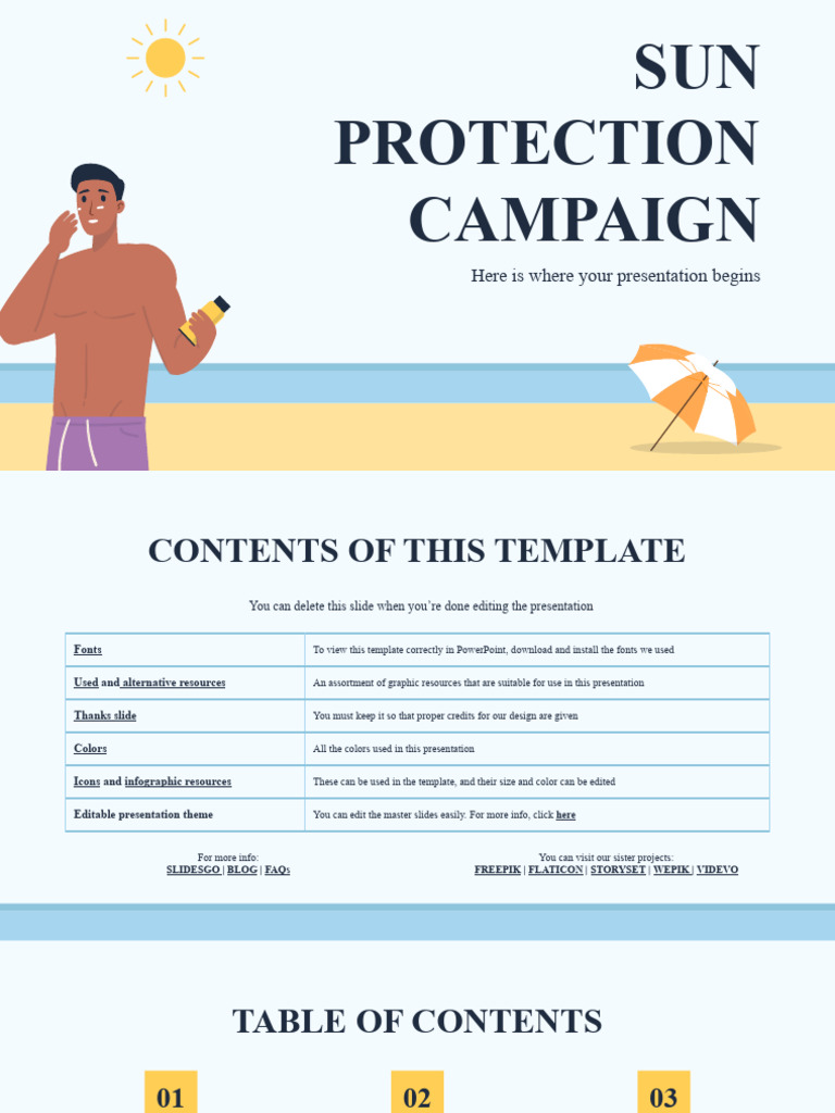 Sun Protection Campaign by Slidesgo | PDF | Brand | Target Audience