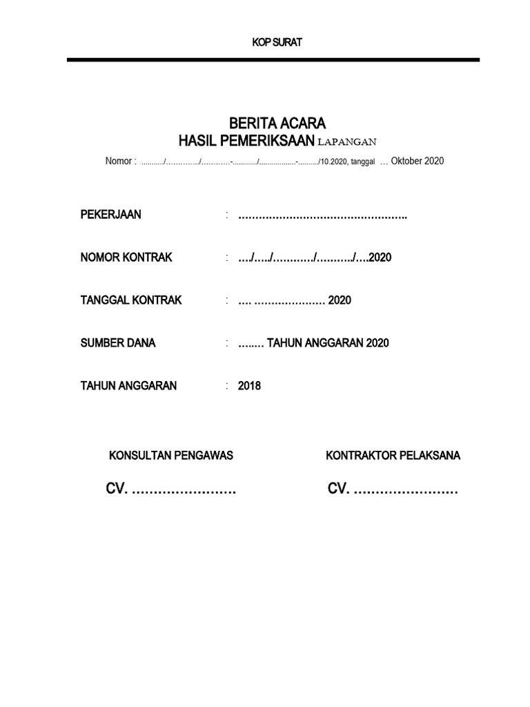 BA. Pemeriksaan Lapangan | PDF