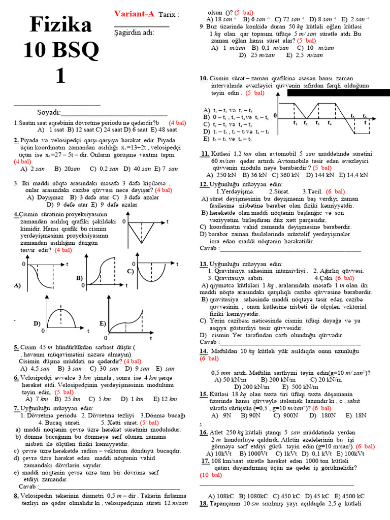 Fizika 10 BSQ 1 | PDF