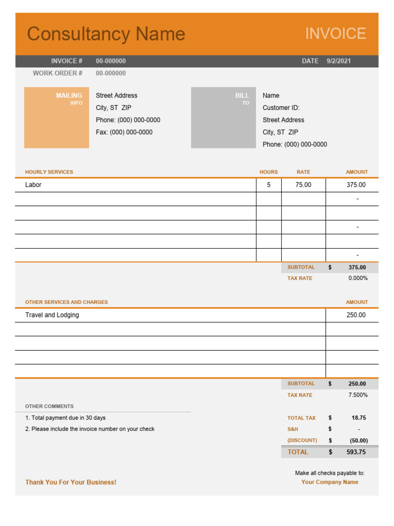 Consultant Invoice | PDF | Invoice