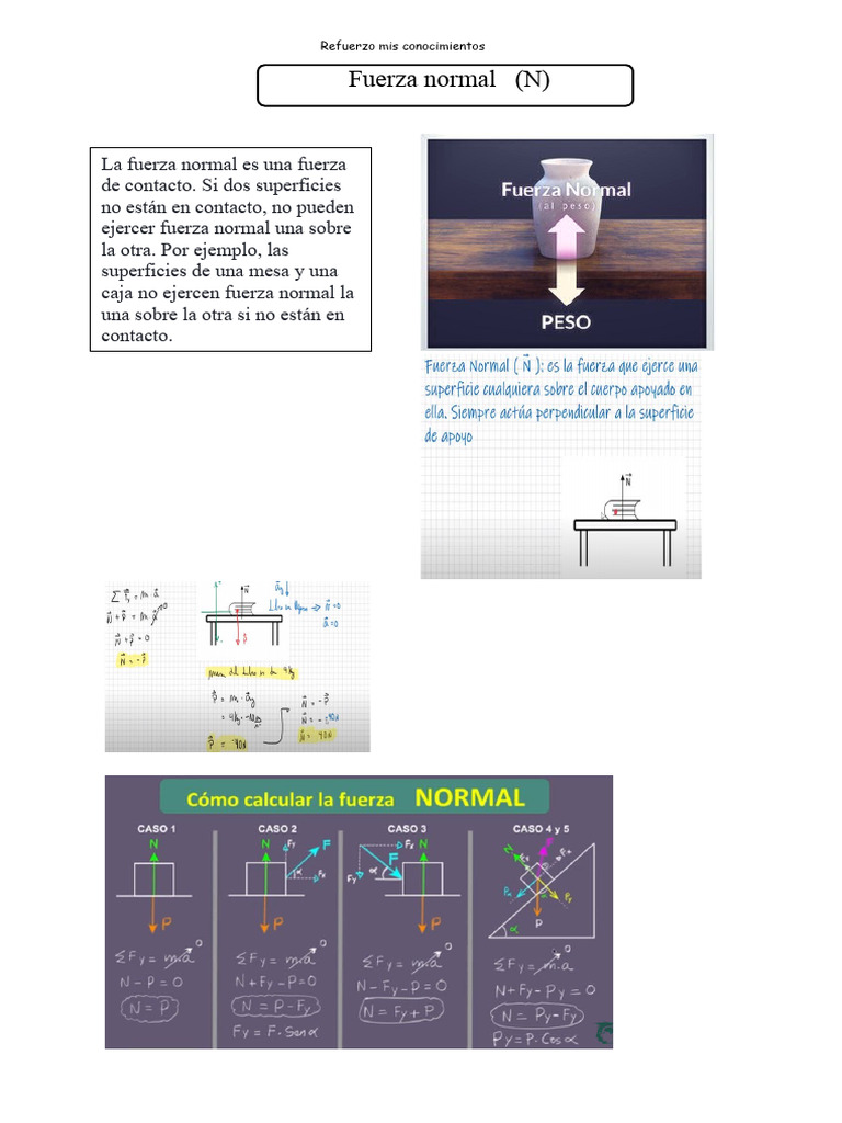 Fuerza Normal | PDF | Fuerza | Mecánica