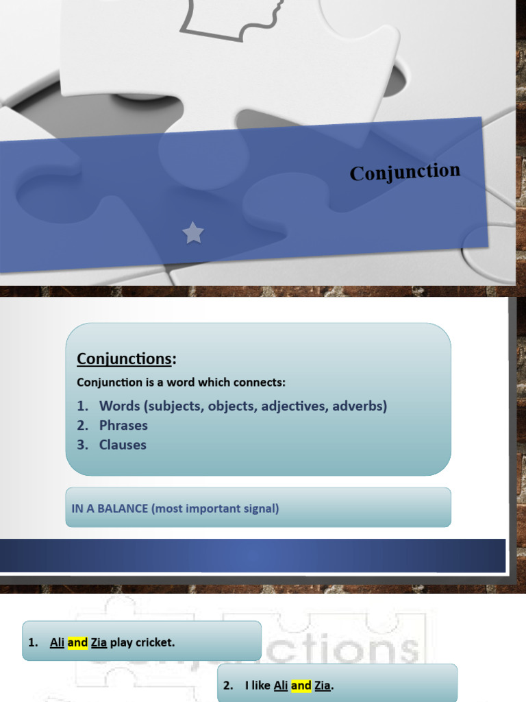 Conjunctions | PDF | Language Mechanics | Semantics