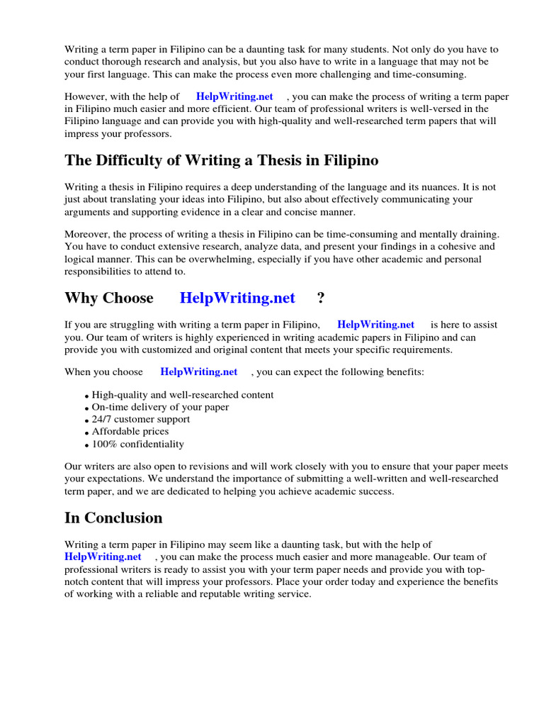How To Make A Term Paper in Filipino | PDF | Tagalog Language | Essays