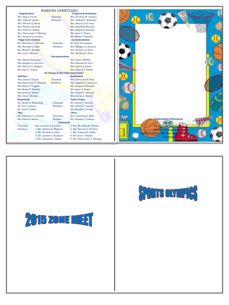 Zone Meet Program | PDF