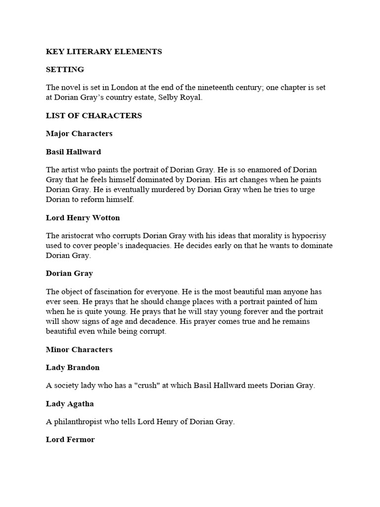 The Picture of Dorian Gray Barron - S Notes | PDF | The Picture Of ...