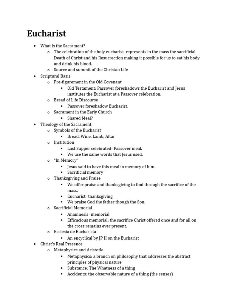 Eucharist | PDF | Eucharist | Sacrifice