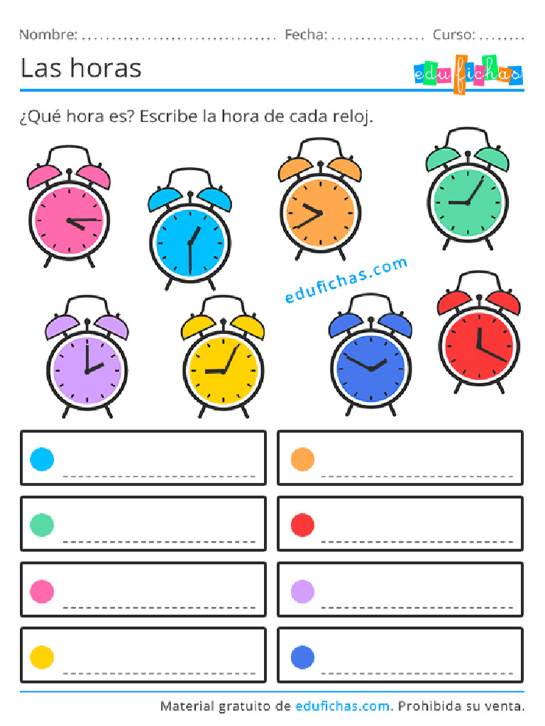 Escribe La Hora Correcta 2 | PDF