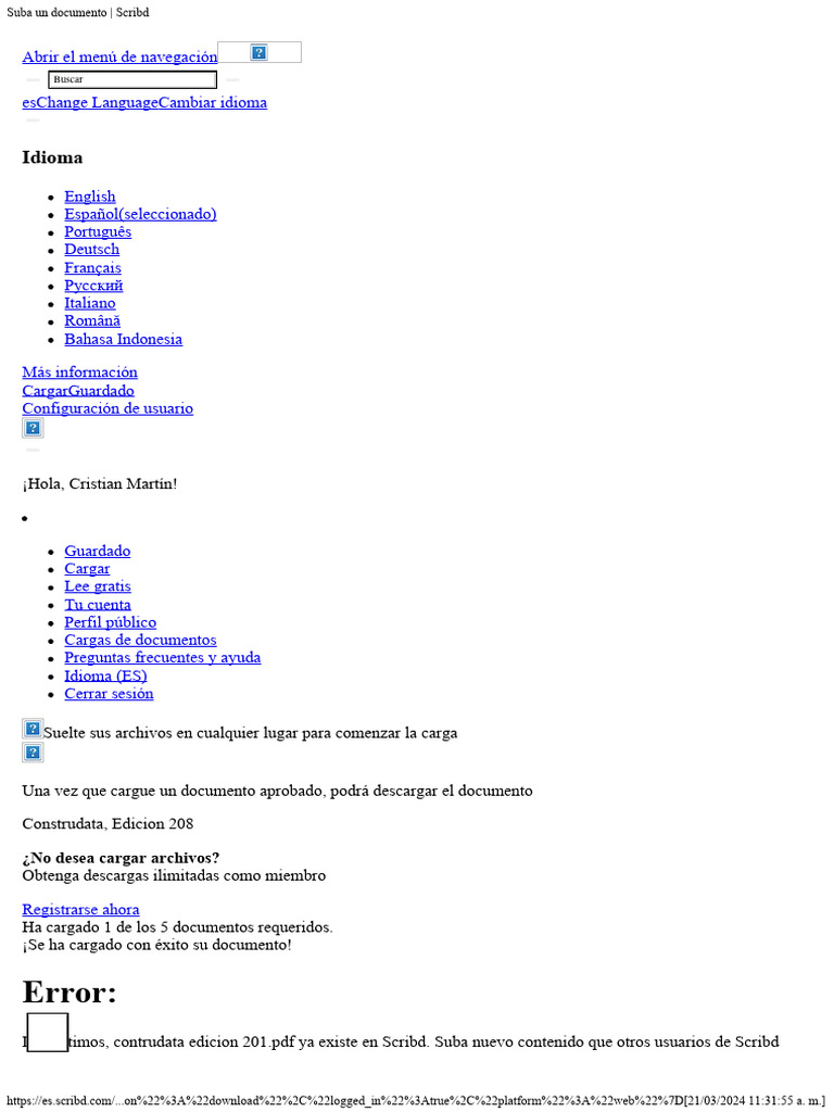 Error:: Idioma | PDF | Scribd | Red mundial
