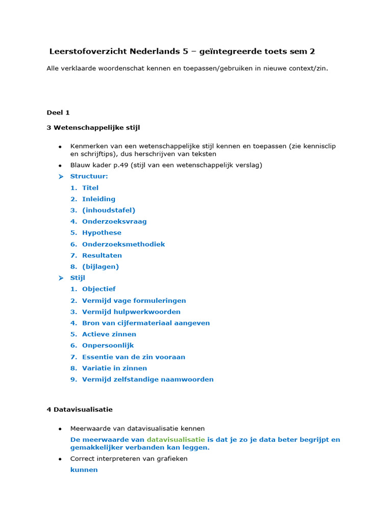 Nederlands Overzicht Toets 21 - 03 | PDF