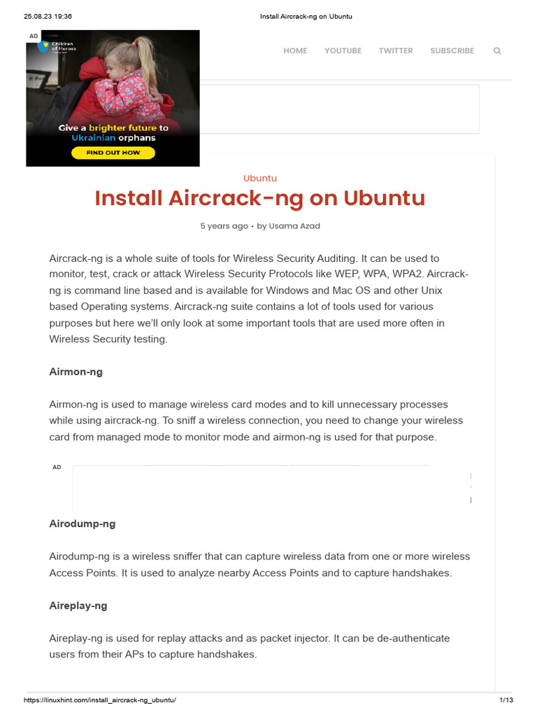 Install Aircrack-Ng On Ubuntu | PDF | Cryptography | Internet Protocols