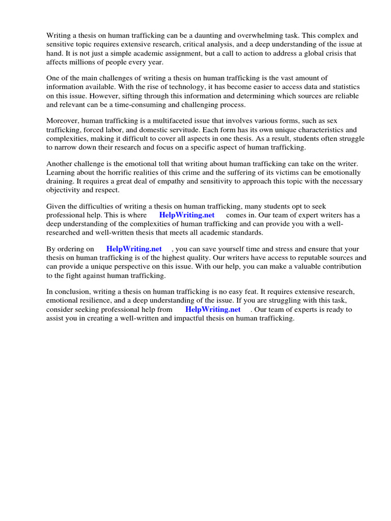 Term Paper Human Trafficking Pdf Human Trafficking Sex Trafficking