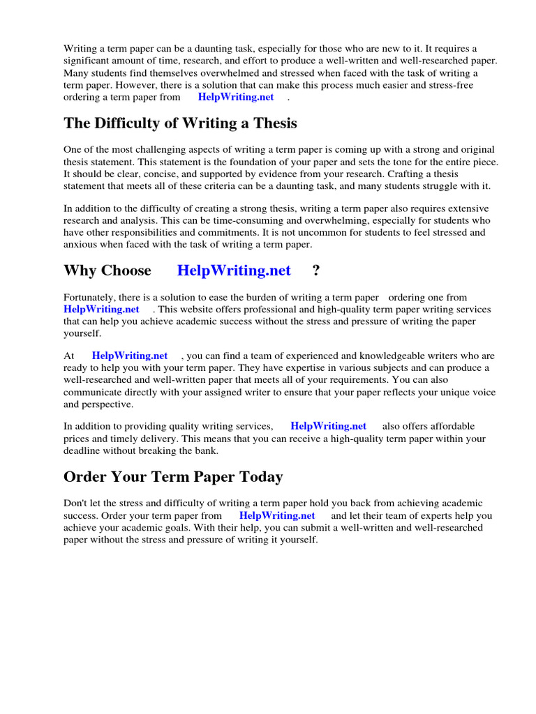 How Write A Term Paper | PDF | Thesis | Essays
