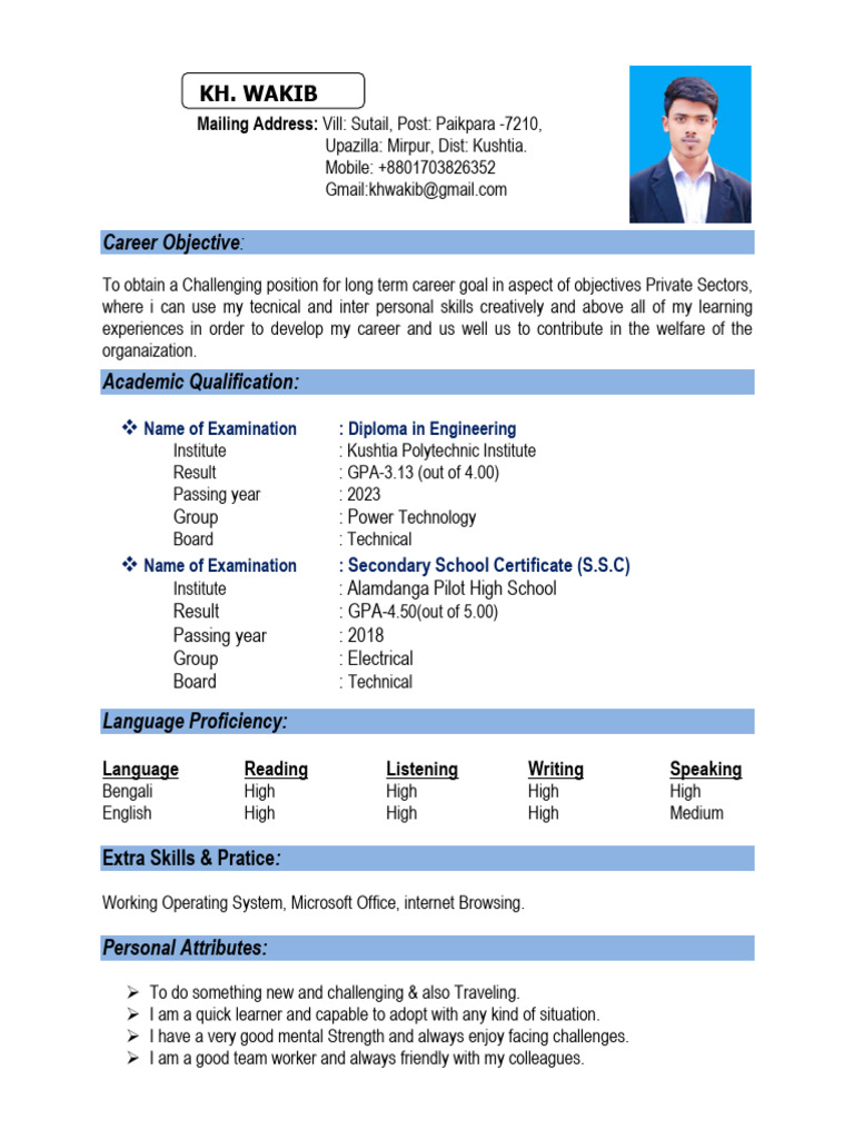 KH CV | PDF | Behavior Modification | Cognition