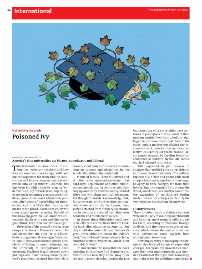 Poisoned Ivy - The Economist USA - March 9 2024 | PDF