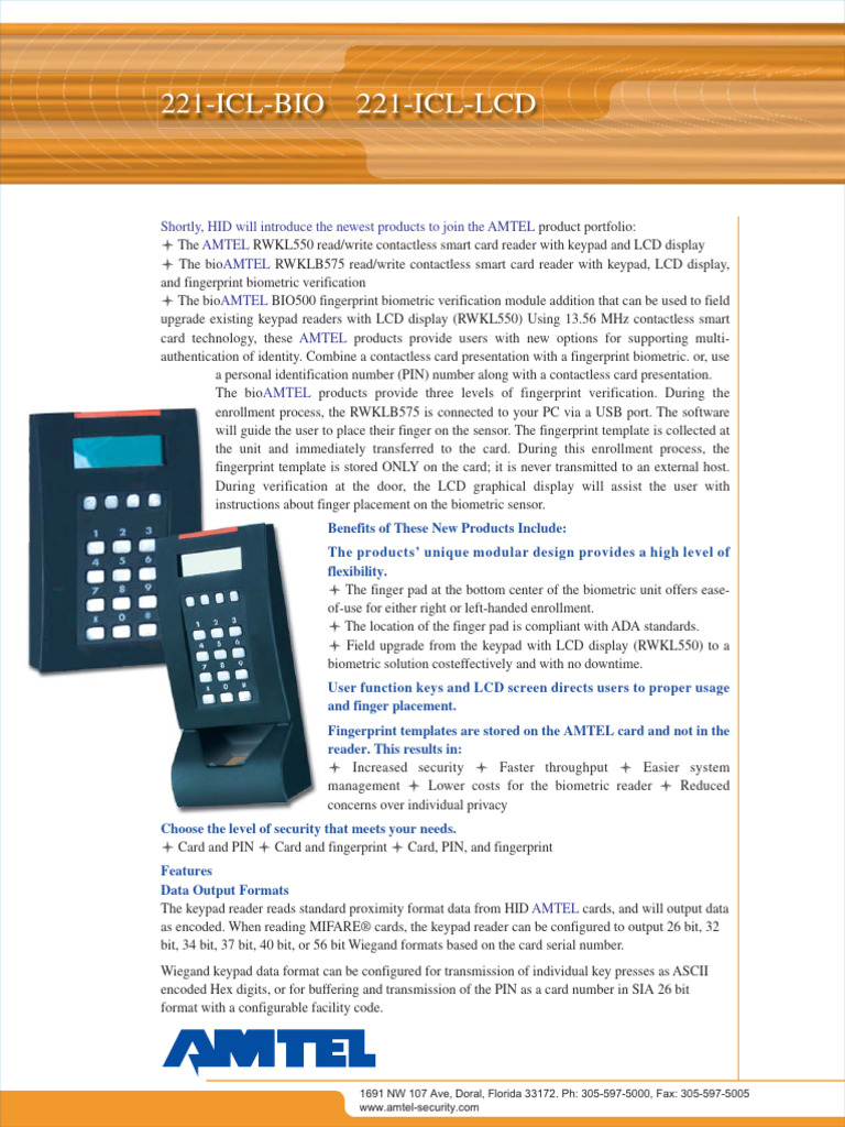 221 Icl Bio LCD | PDF | Authentication | Smart Card