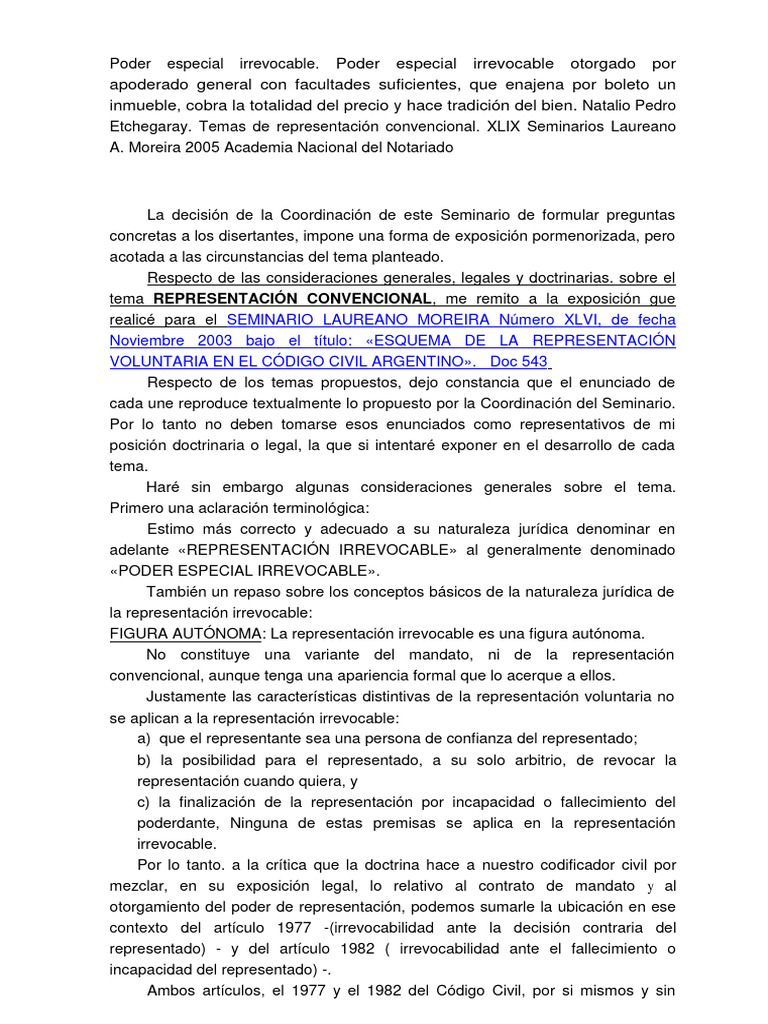 Poder Irrevocable ANN 2005 | PDF | Derecho civil (sistema legal)