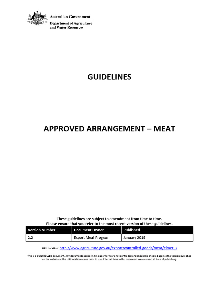 Approved Arrangements Guidelines Meat | PDF | Hazard Analysis And ...