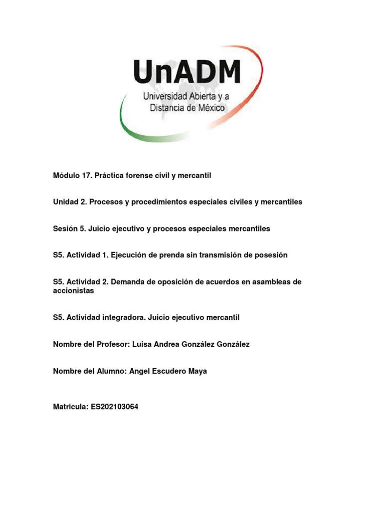 M17 U2 S5 Anem | PDF | Instrumento negociable | Demanda judicial