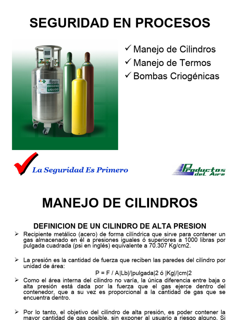 Manejo de Cilindros AE | PDF | Gases | Acero