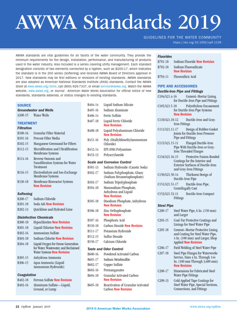 Lista Awwa 2019 | Download Free PDF | Pipe (Fluid Conveyance) | Valve