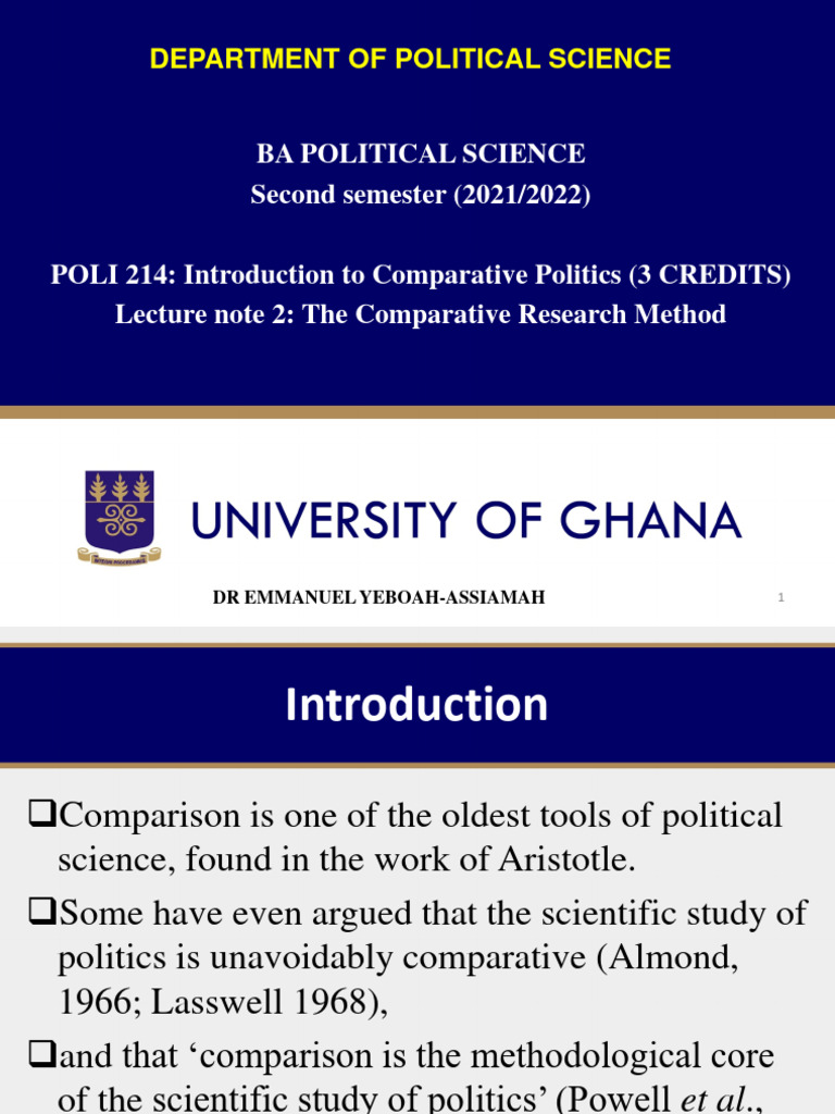 Lecture Note 2 - The Comparative Method | PDF | Quantitative Research ...
