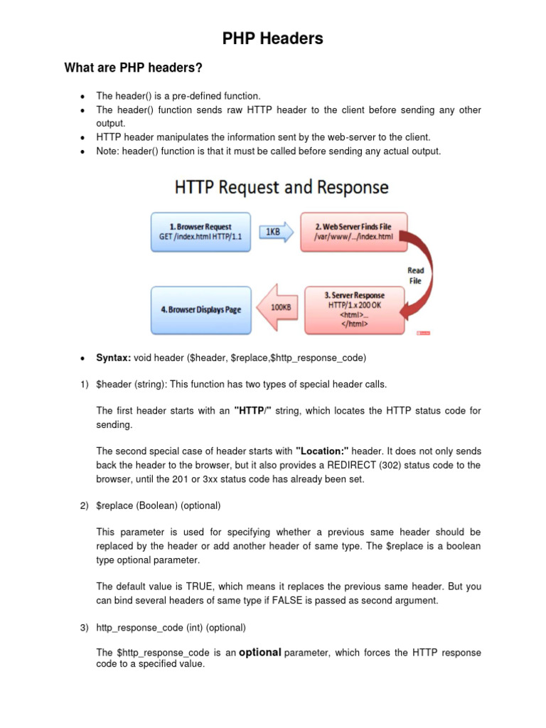 PHP Header | PDF | Parameter (Computer Programming) | Cache (Computing)