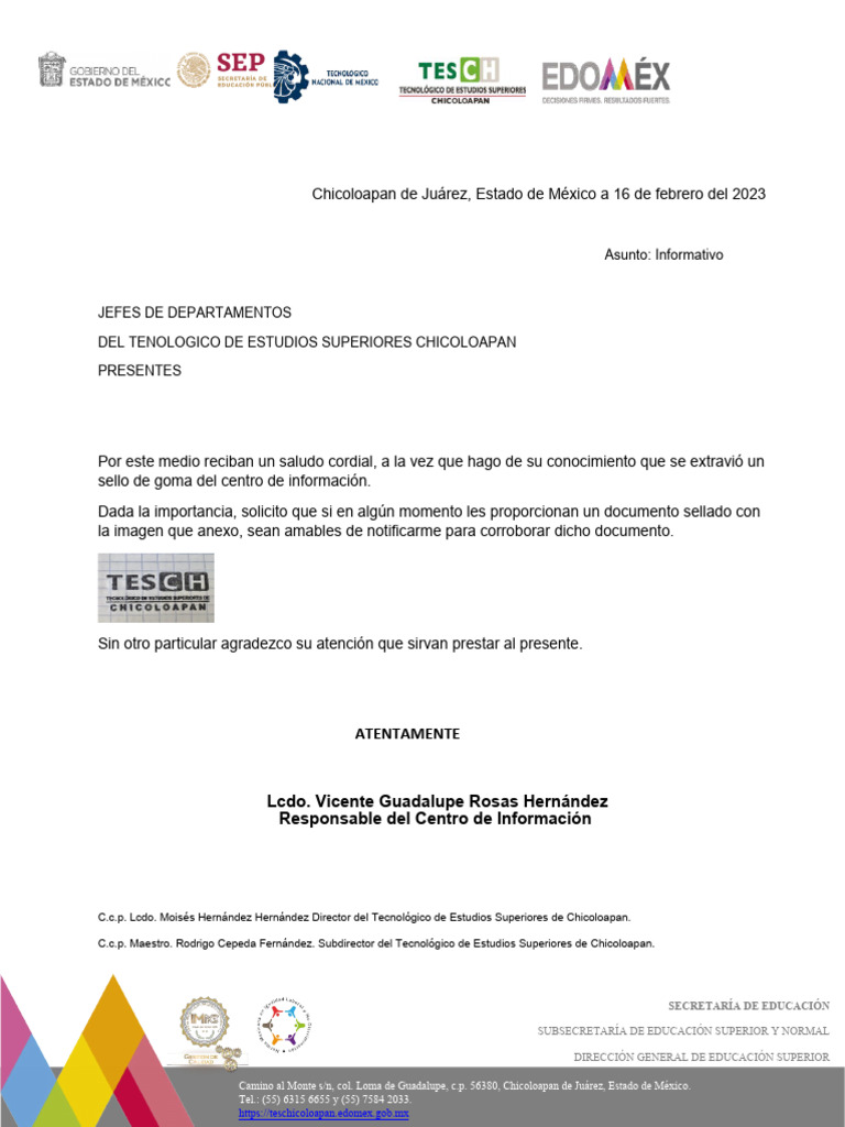 Escrito Informativo | PDF