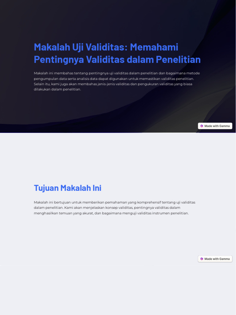 Makalah Uji Validitas Memahami Pentingnya Validitas Dalam Penelitian | PDF | Komputer