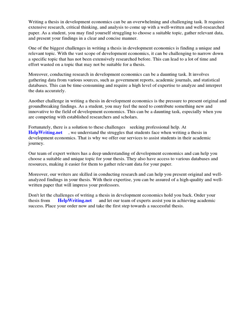 Term Paper Topics in Development Economics | PDF | Economics | Economic ...