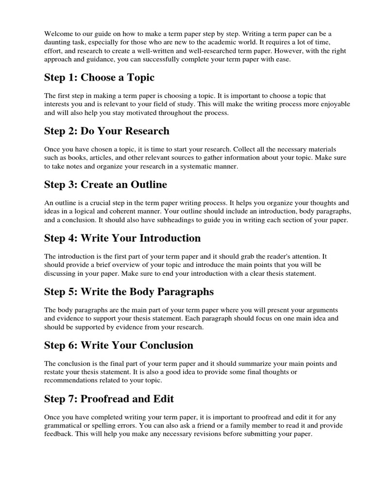 How To Make Term Paper Step by Step | PDF | Paper | Papermaking
