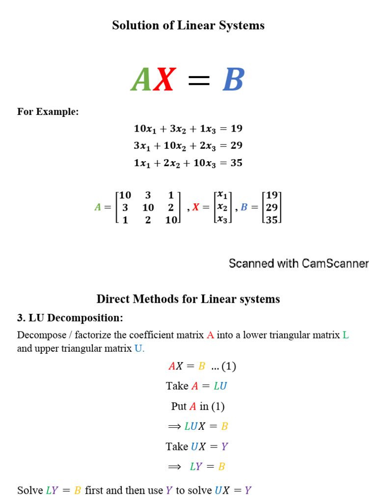 Lec#10 Crouts and Dolittle | PDF | System Of Linear Equations | Linear Algebra