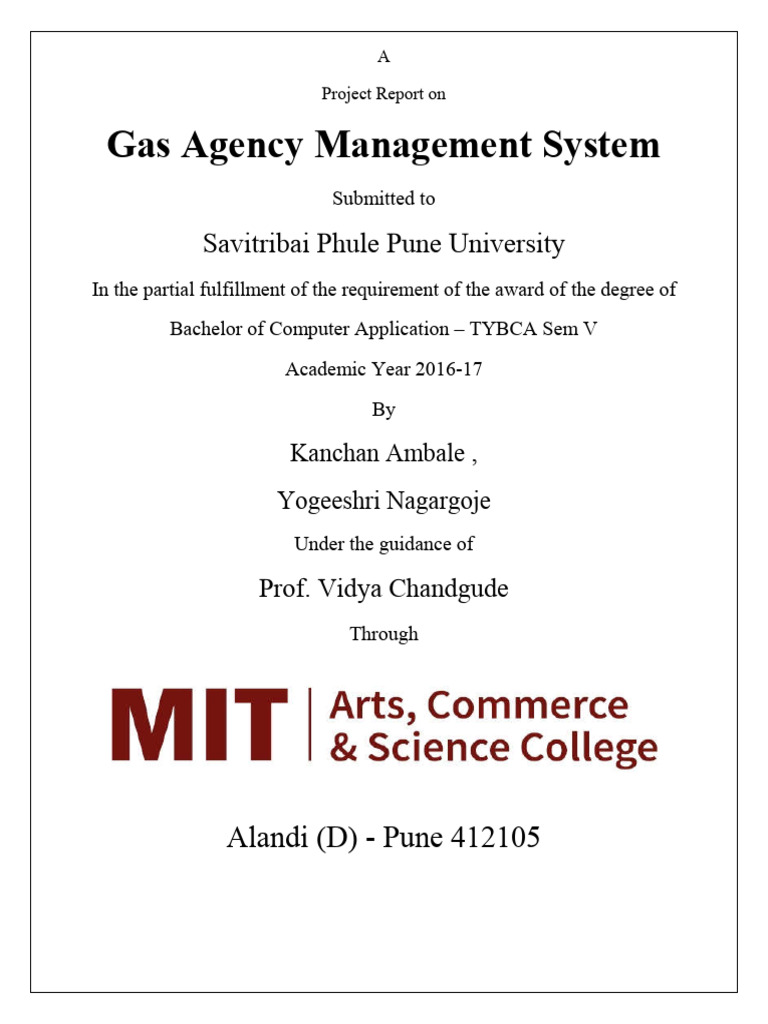 Gas Agency Management System by Kanchan Ambale | PDF | Databases | Feasibility Study