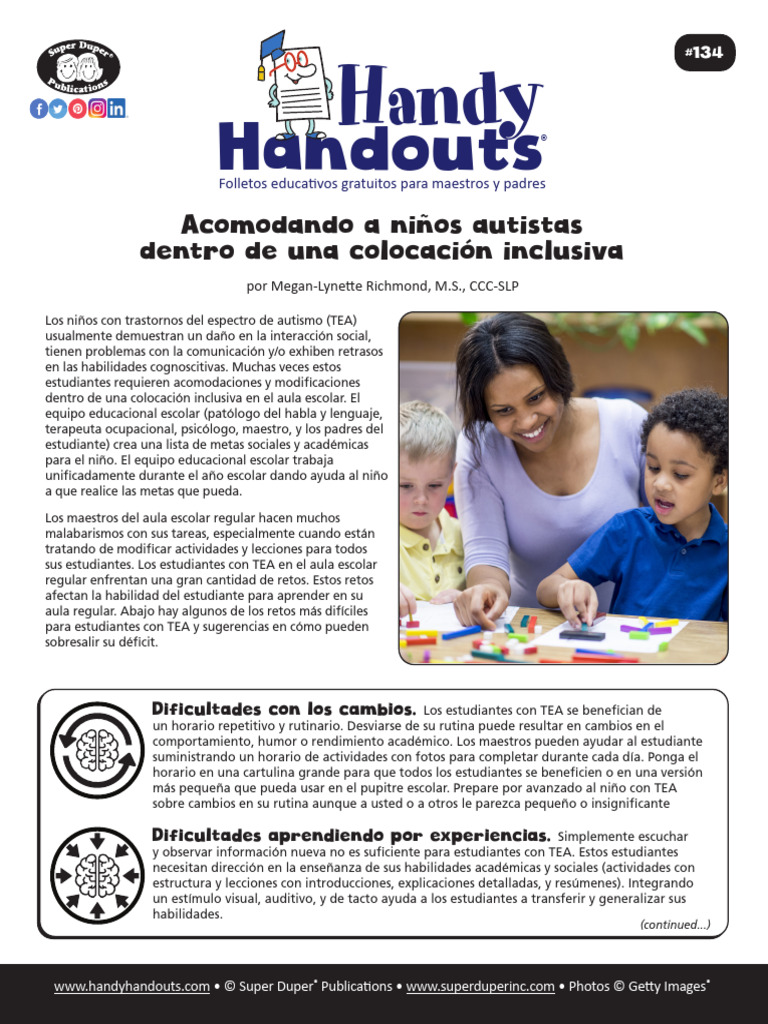 Handouts: Handy | PDF | Espectro autista | Conceptos psicologicos