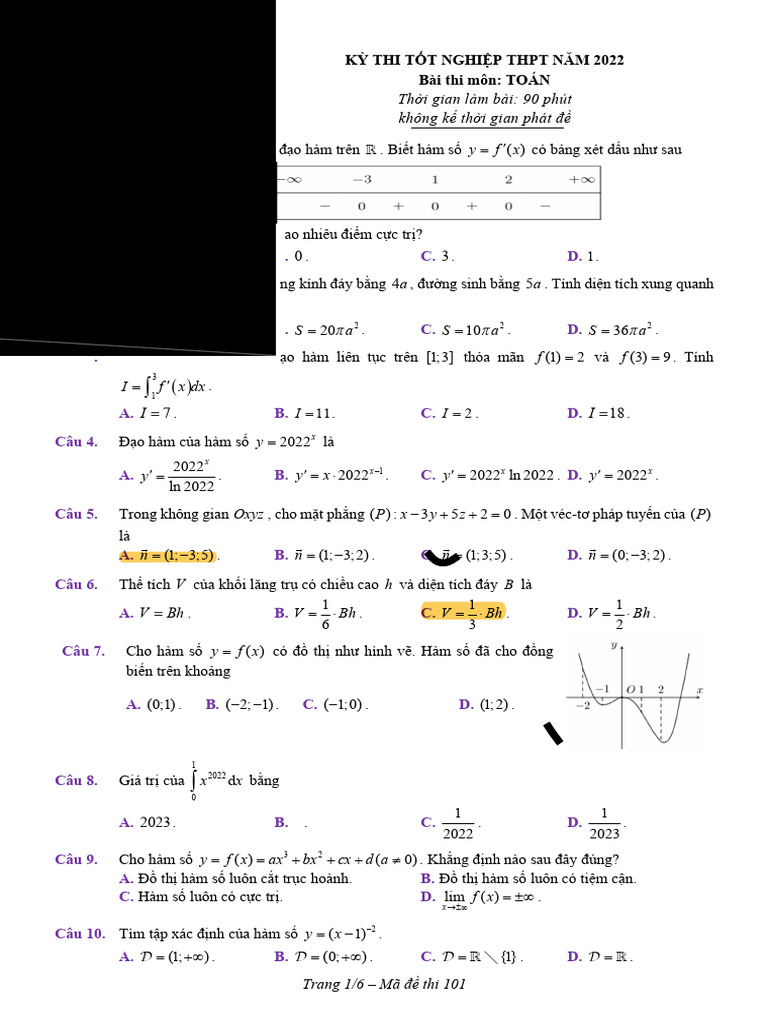 20 de Thi Thu Tot Nghiep THPT 2022 Mon Toan Co Dap An Va Loi Giai Chi Tiet | PDF