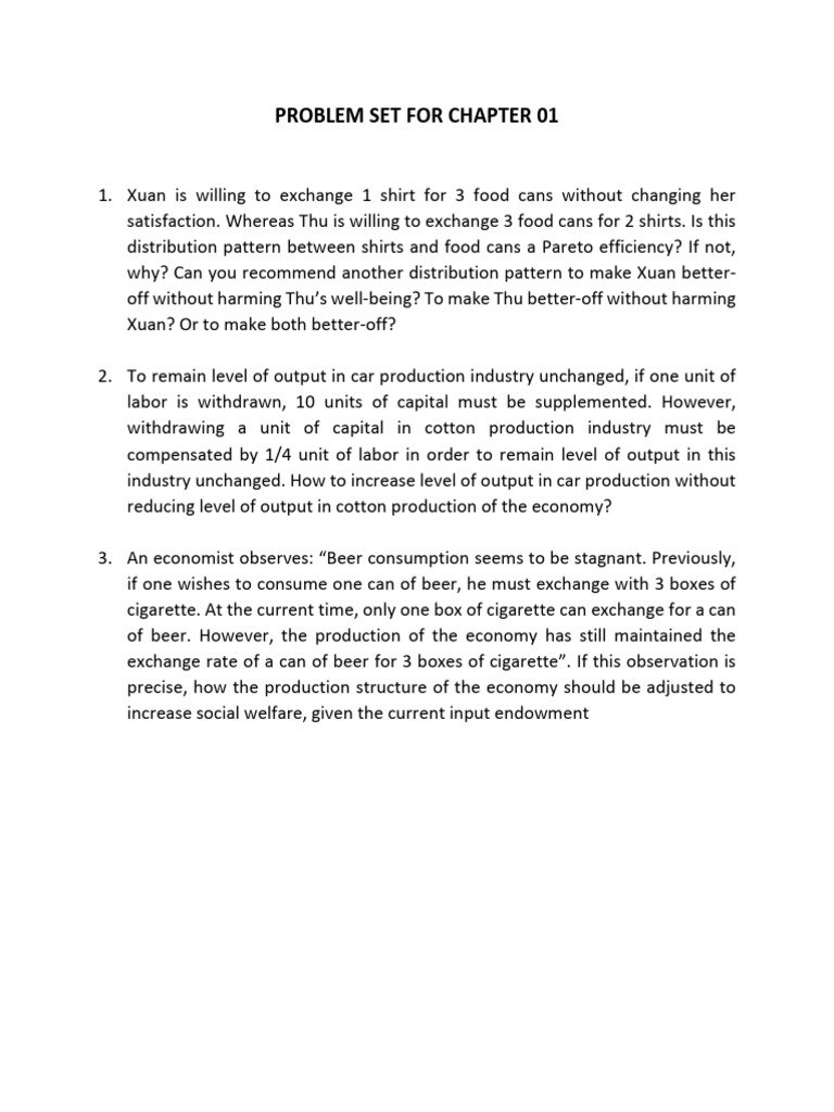 Problem set. Chapter 01 (2) | PDF