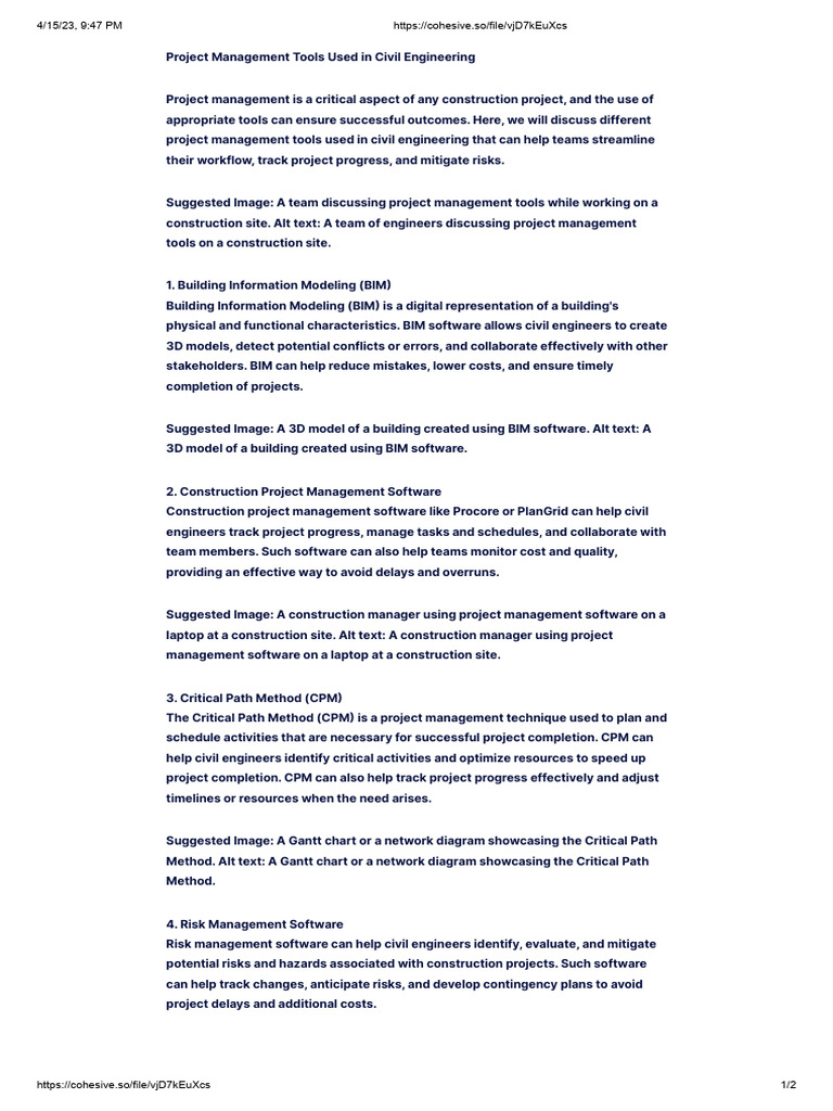 Project Management tools | PDF | Project Management | Building ...