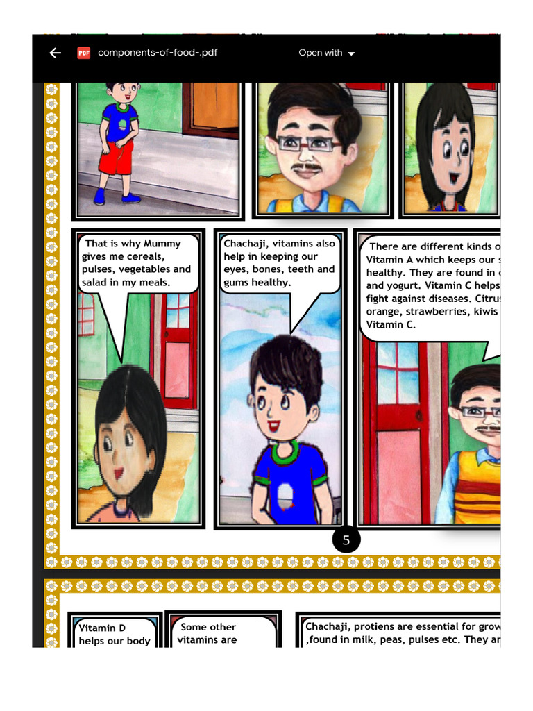 Comic Book - Components of Food | PDF