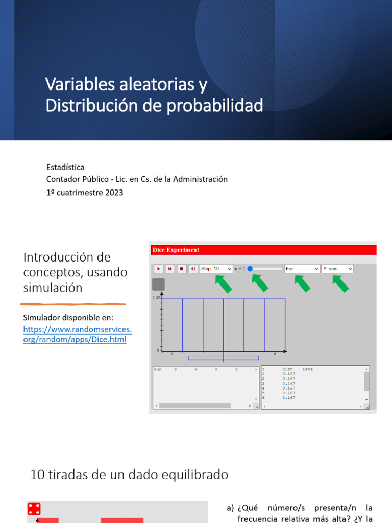 Variables Aleatorias y Distribución de Probabilidad | PDF | Teoría de probabilidad | Diferencia