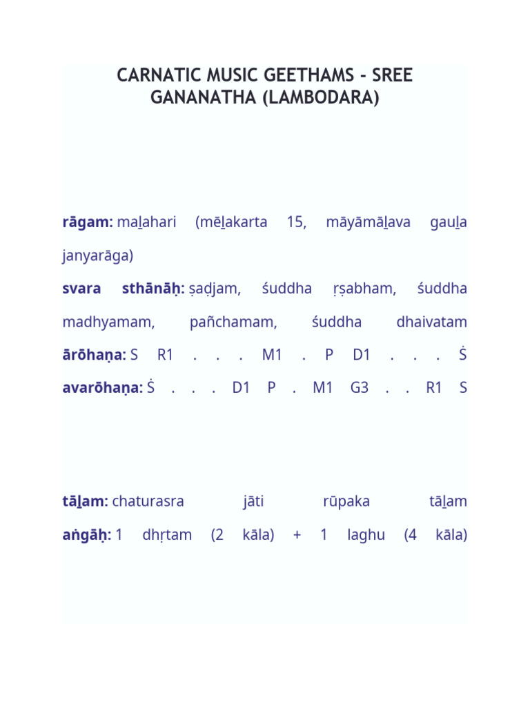 CARNATIC MUSIC GEETHAMS-Book2 | PDF