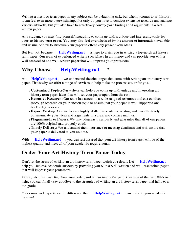 Art History Term Paper Ideas | PDF | Essays | Renaissance