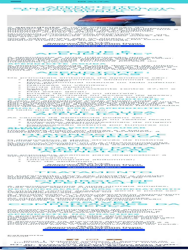 Apendicite Sintomas, Cirurgia e Como Identificar | PDF | Doenças e ...