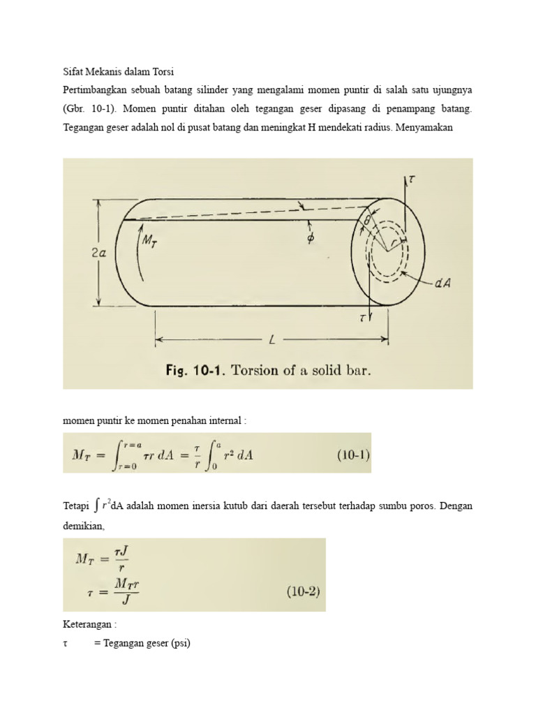 Sifat Mekanis Dalam Torsi | PDF | Metode & Bahan Ajar | Teknologi & Rekayasa