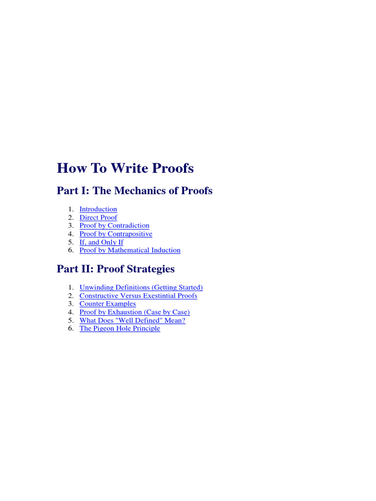 How To Write Proofs | PDF | Mathematical Proof | Numbers