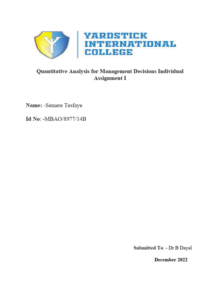 Semere Tesfaye MBAO-8977-14B | PDF | Mathematical Optimization ...