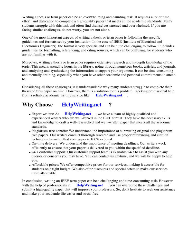 Ieee Term Paper Sample | PDF | Academic Publishing | Citation