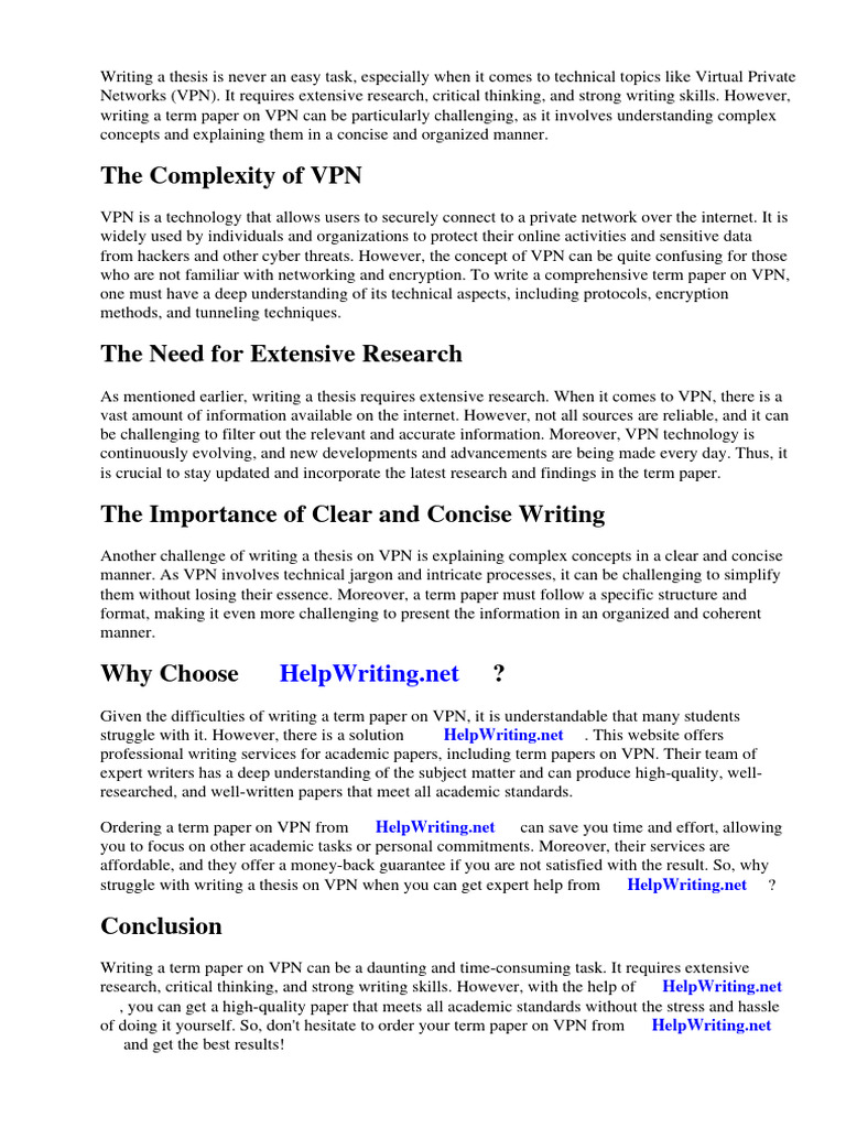 Term Paper On VPN | PDF | Virtual Private Network | Computer Network