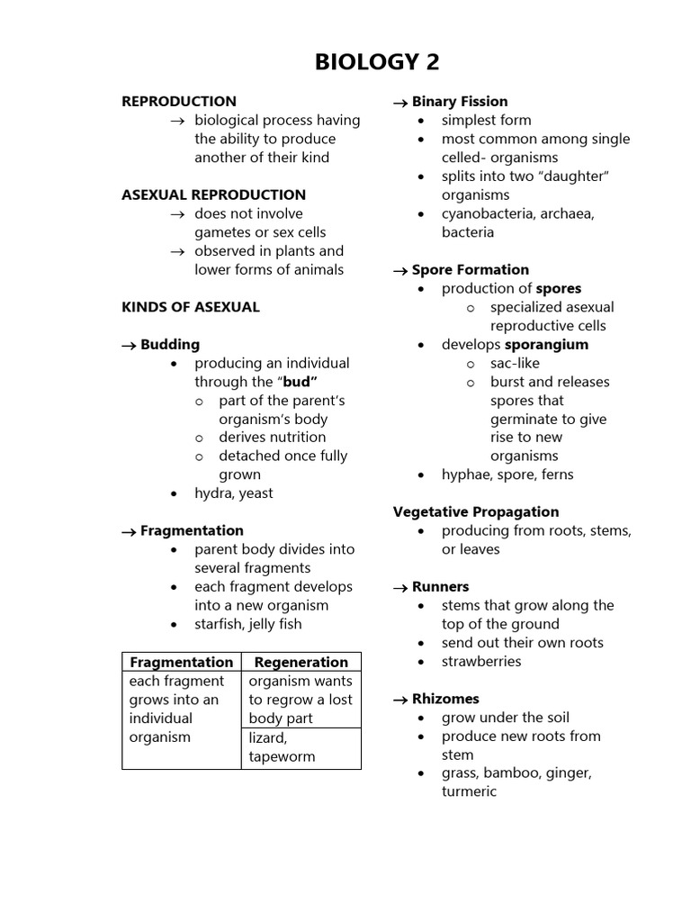 Biology Notes | PDF | Plants | Reproduction