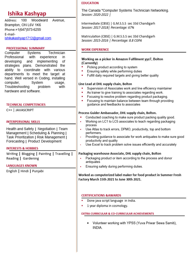 Ishika's Resume | PDF | Computing